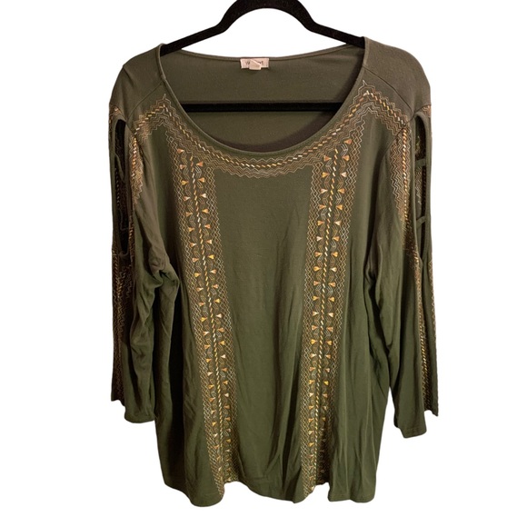 Westport | Tops | 5 For 2 Olive Green And Gold Yellow Longlseeve Blouse ...
